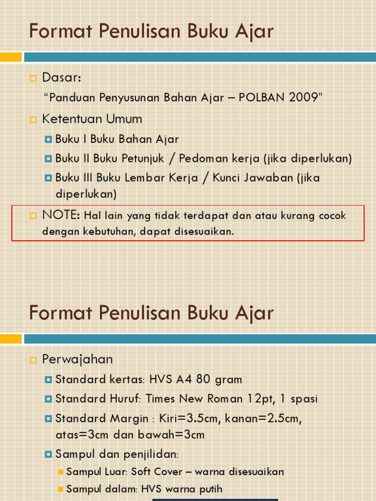 Format Penulisan Buku Ajar | PDF