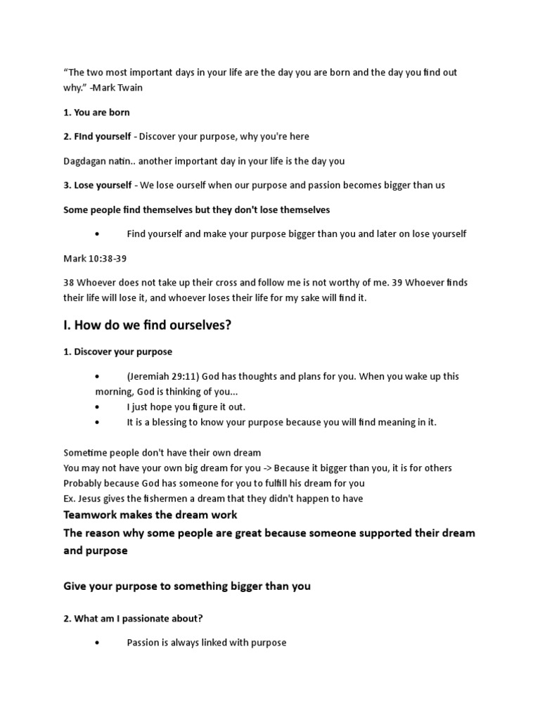 Finding Your Purpose | PDF