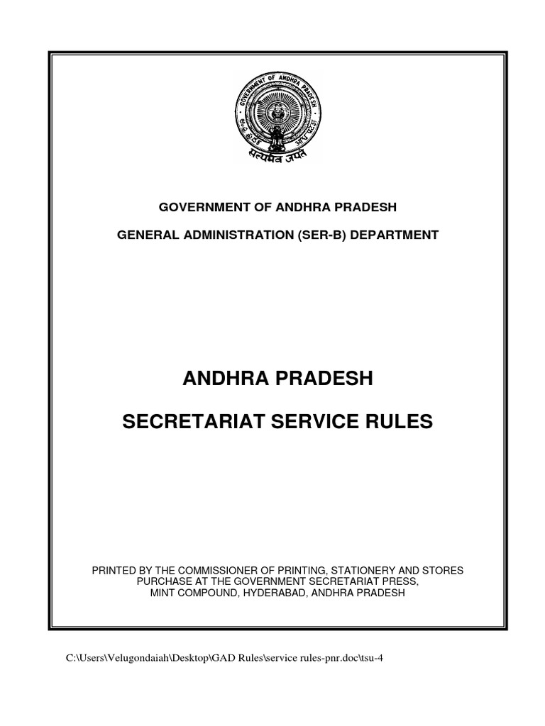 AP Secretariat Service Rules | Download Free PDF | Secretary | Government