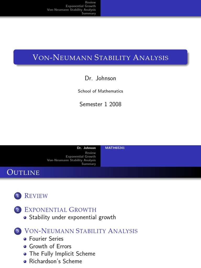 Von Neumann Analysis | PDF | Fourier Transform | Stability Theory