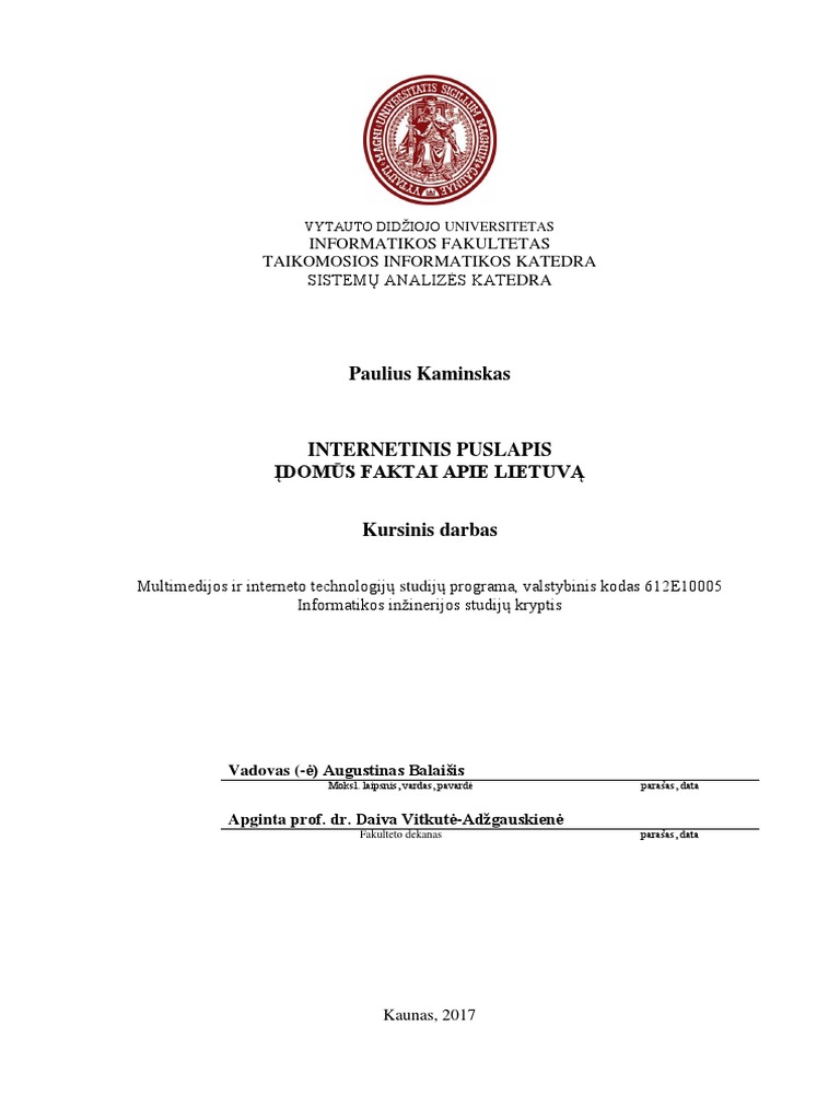 Kursinis Darbas | PDF