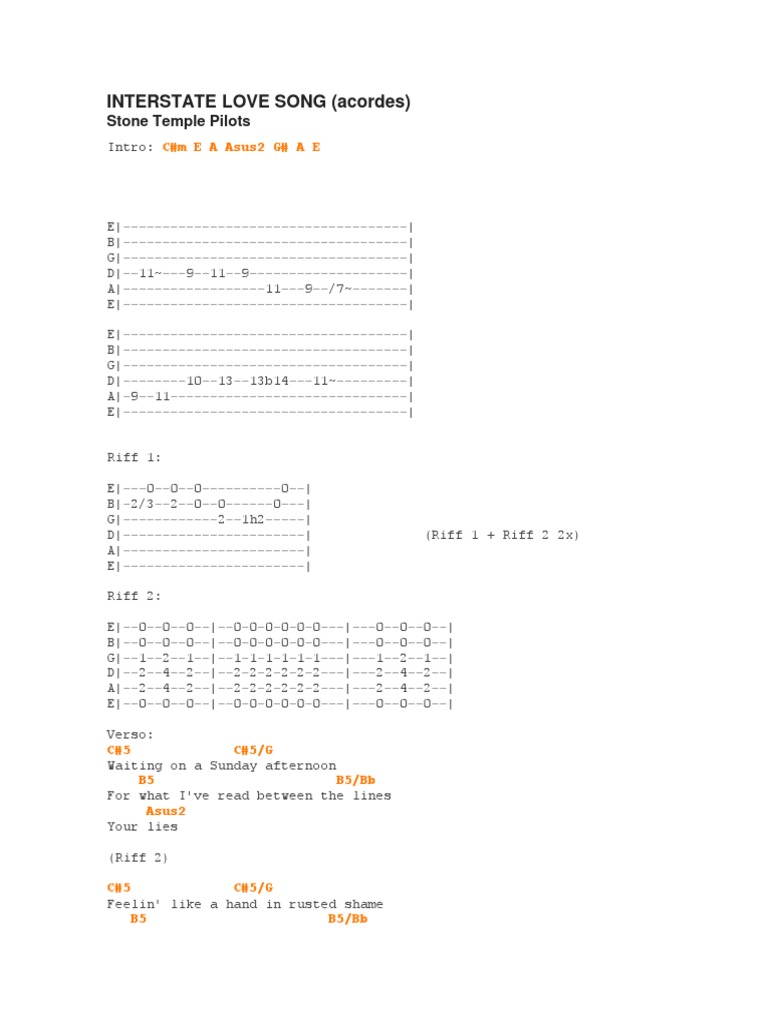 Interstate Love Song (Acordes) | PDF | Musical Compositions | Songs Written