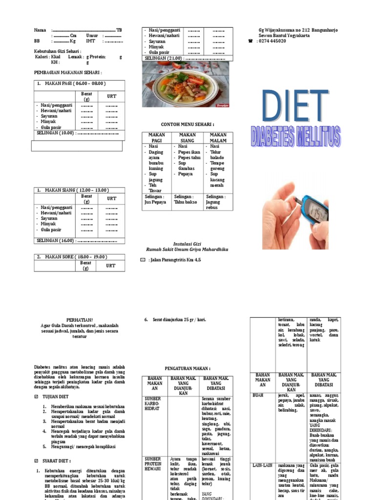 Leaflet Diet DM | PDF