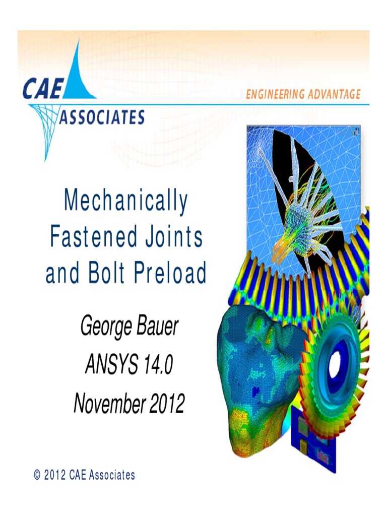 Mechanically Fastned Joints CAEA PDF | PDF | Screw | Stress (Mechanics)