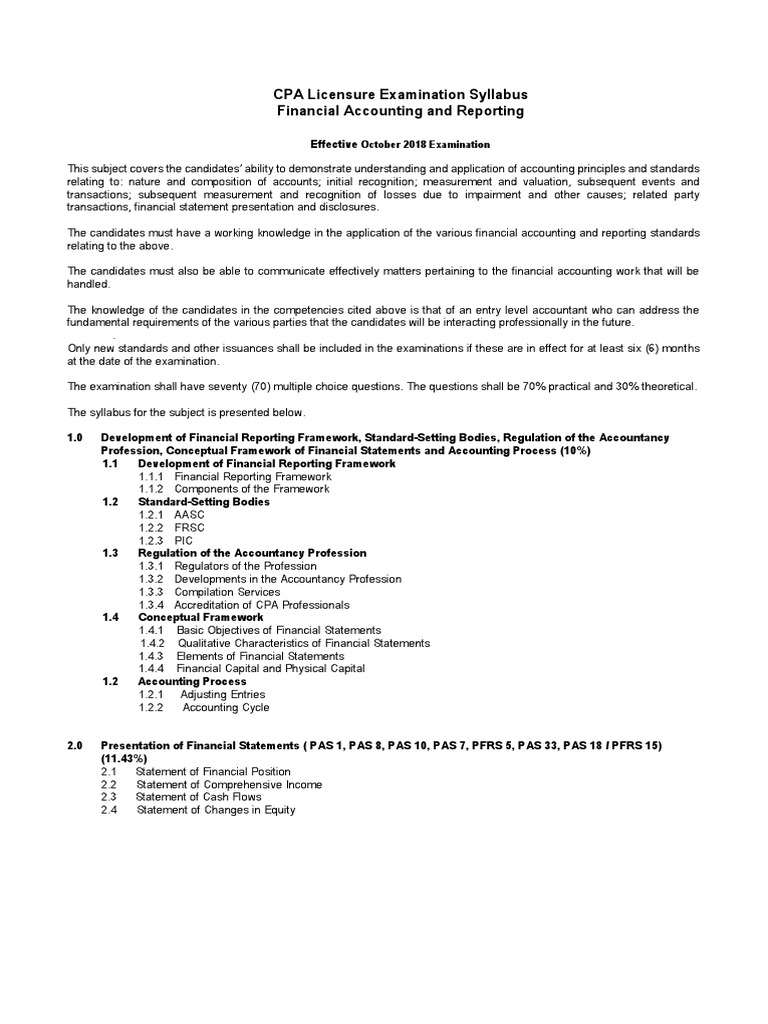 Revised FAR Syllabus | PDF | Historical Cost | Expense