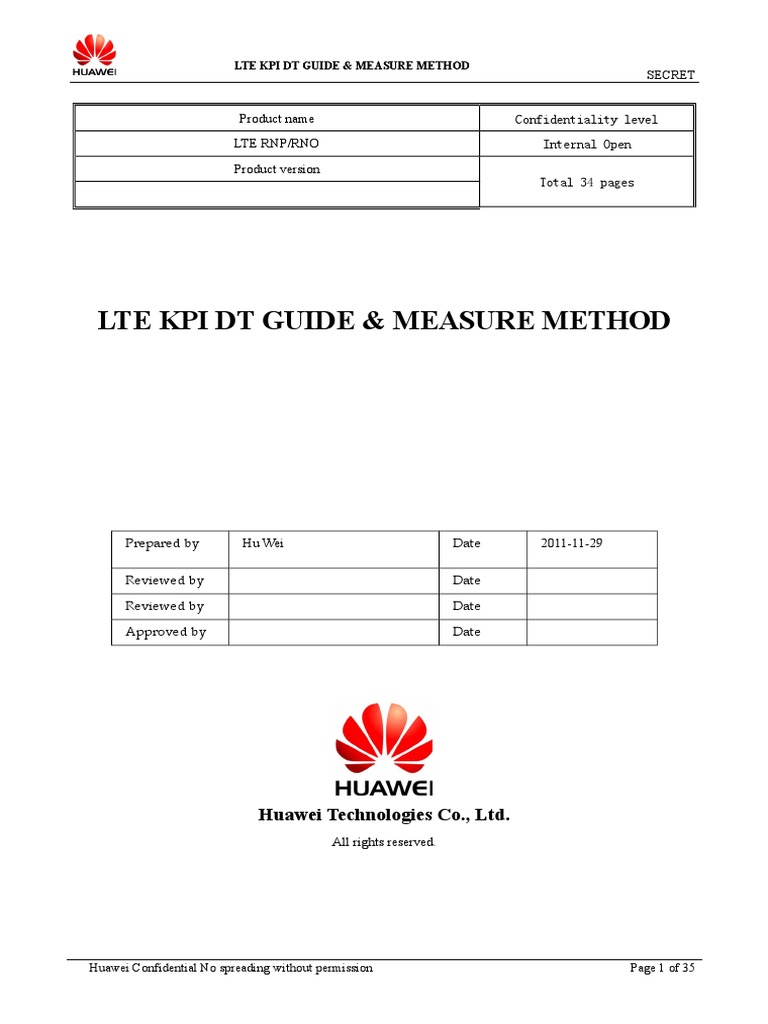 Lte Kpi DT Guide Measure Method | Download Free PDF | Lte ...