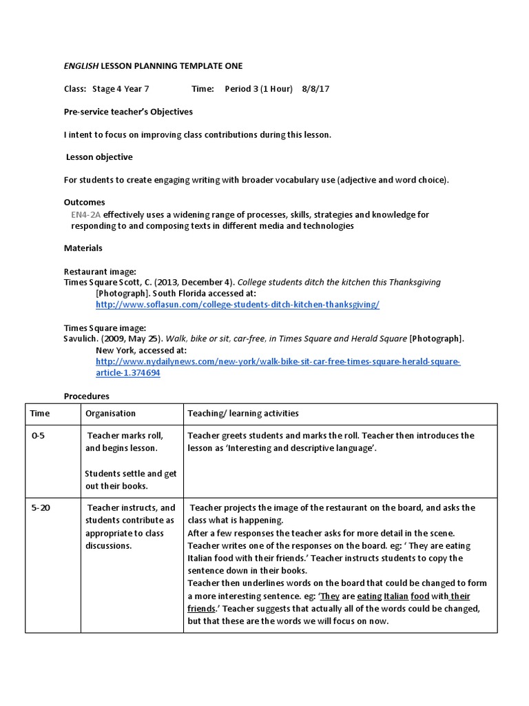 English Lessonplan | PDF | Teachers | Reading Comprehension
