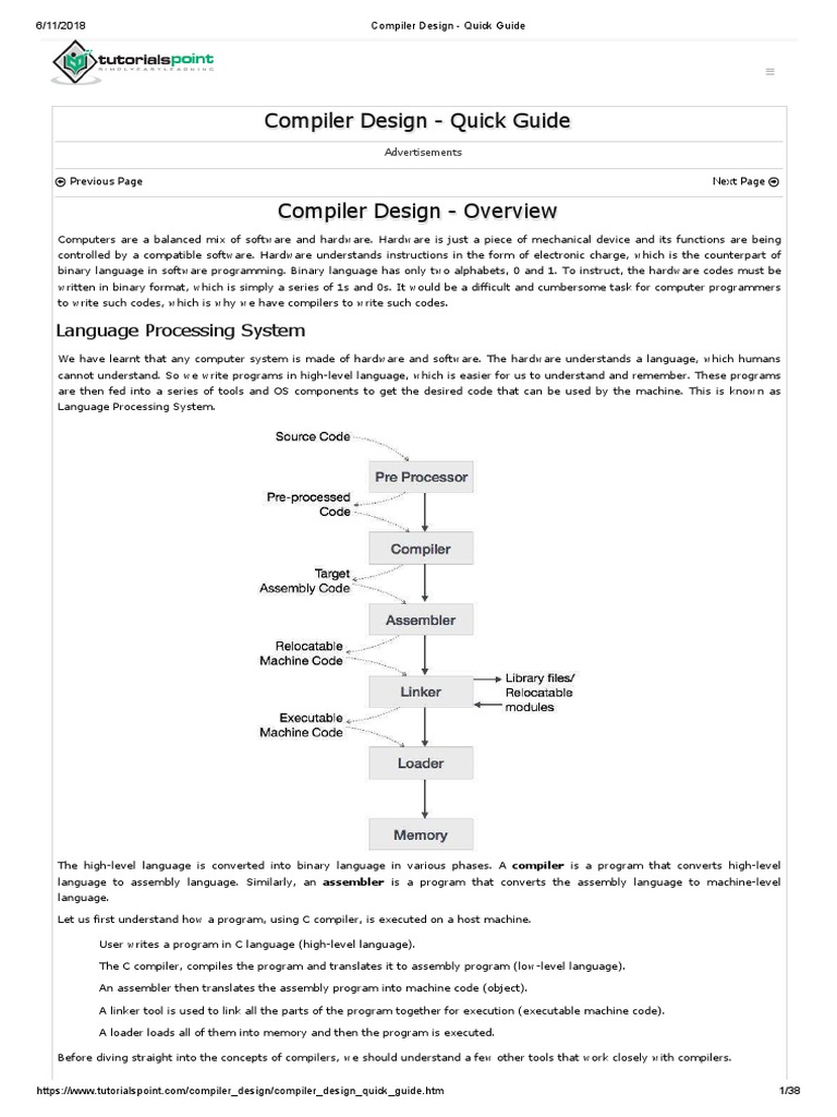 Compiler Design - Quick Guide | PDF | Parsing | Compiler