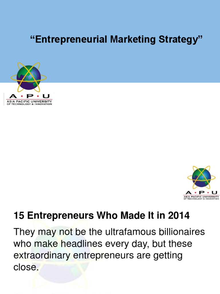 CRI Lecture 11 Entrepreneurial - Marketing - Strategy | Download Free ...