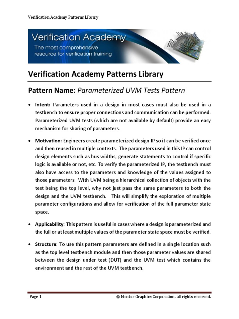 VAPL Parameterized UVM Tests Pattern | PDF | Parameter (Computer ... VAPL Parameterized UVM Tests Pattern | PDF | Parameter (Computer ...