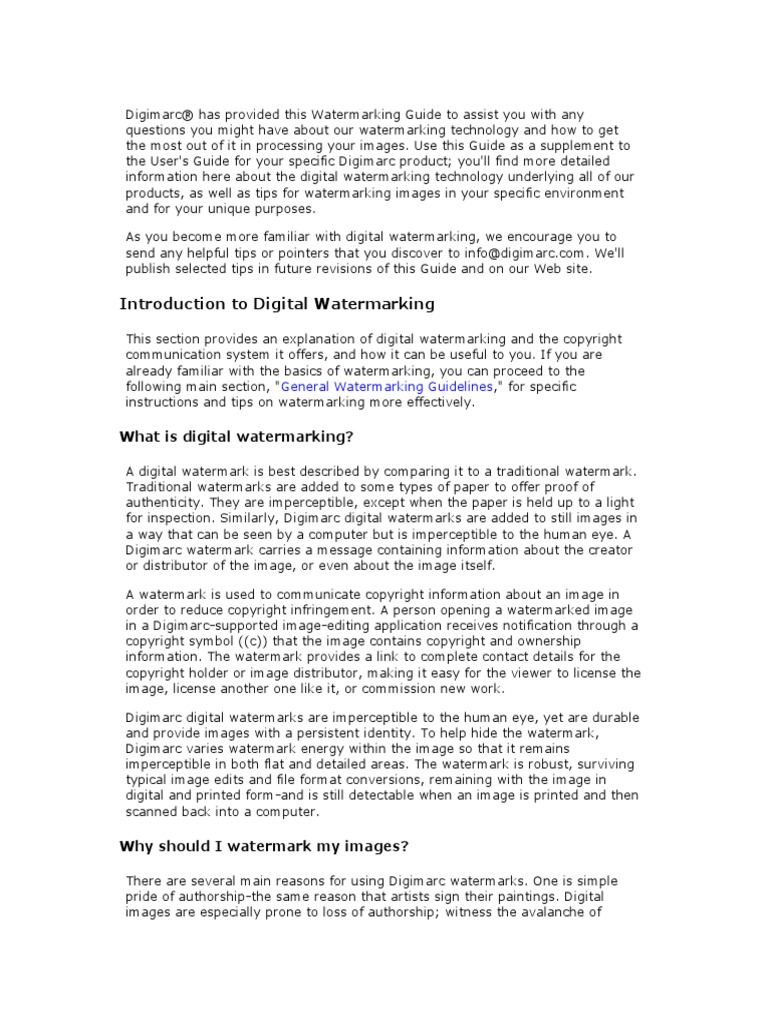 Introduction To Digital Watermarking | PDF | Data Compression | Image Scanner