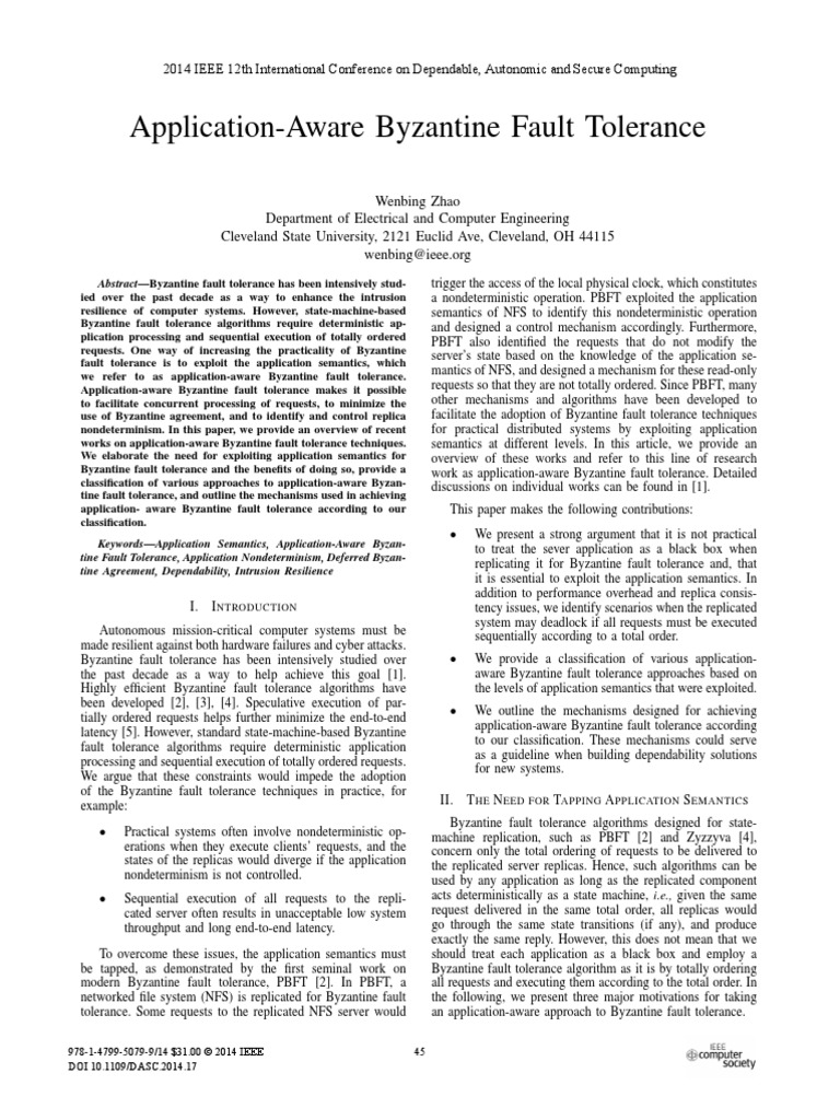 Byzantine | PDF | Client–Server Model | Fault Tolerance