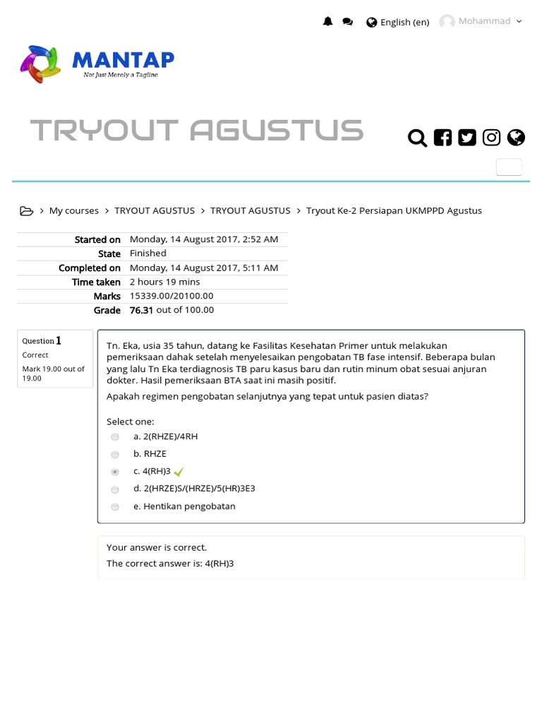 Tryout Ke-2 Persiapan UKMPPD Agustus | PDF