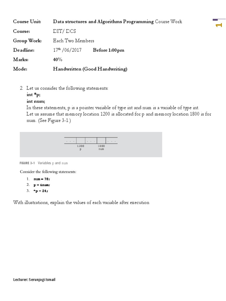 Data Structs Course Work Pdf Integer Computer Science Pointer Computer Programming