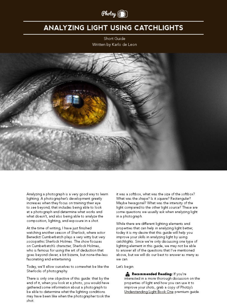 Analyzing Light | PDF | Portrait Photography | Eye