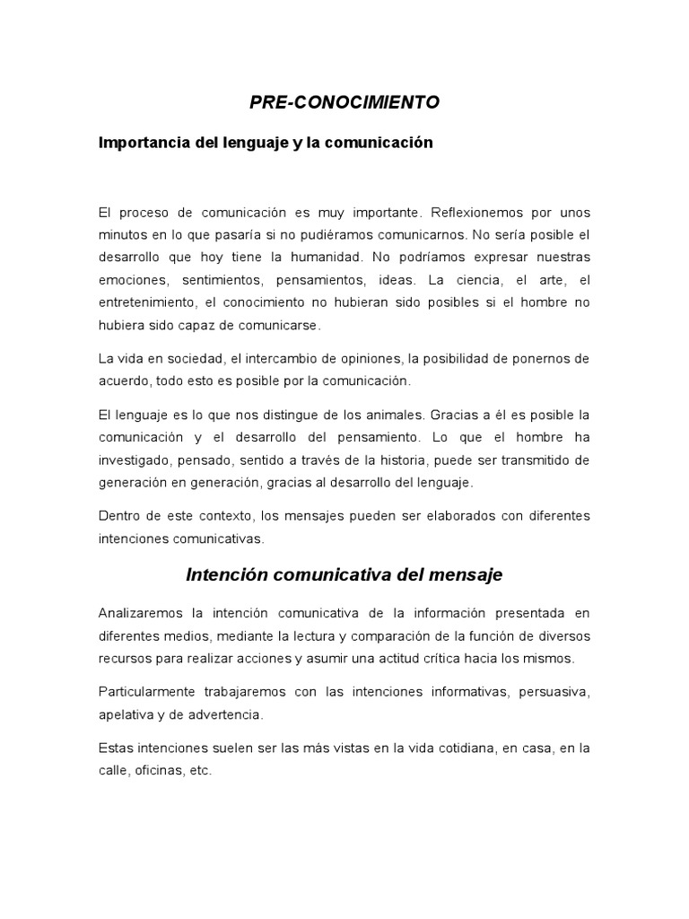 La Intencion Comunicativa | PDF | Comunicación | Semiótica
