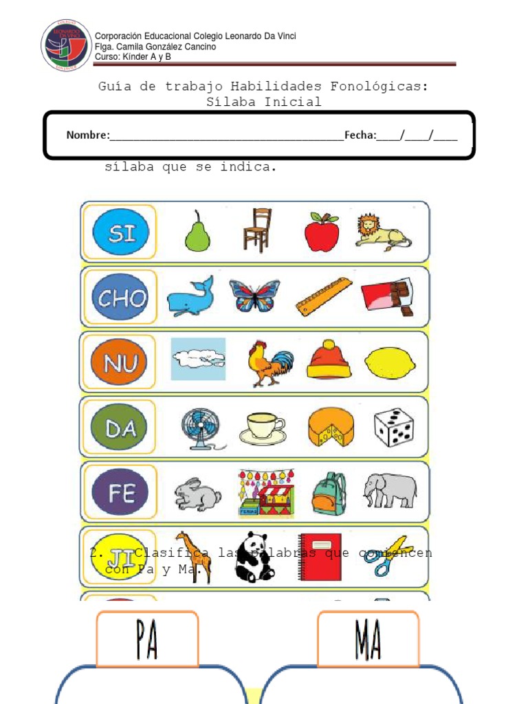 Guia Sílaba Inicial | PDF