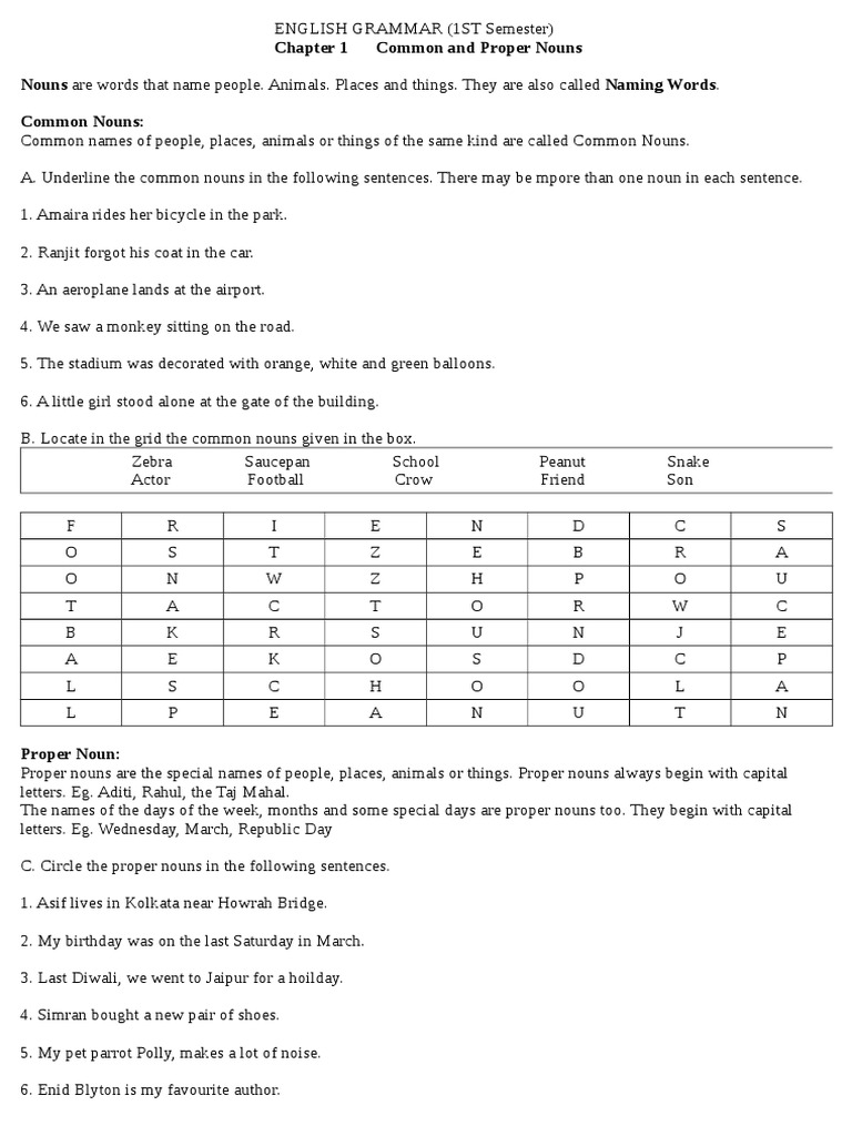 Enilish Grammar Ist Sem | PDF | Grammatical Number | Plural
