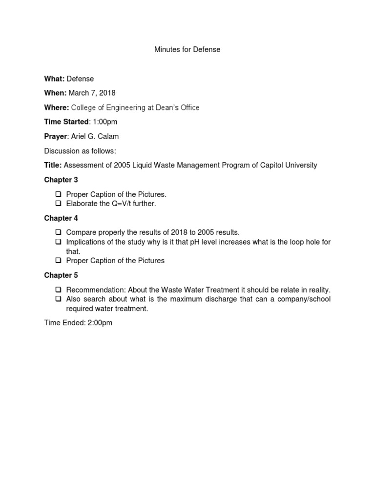 Minutes For Defense | PDF | Career & Growth