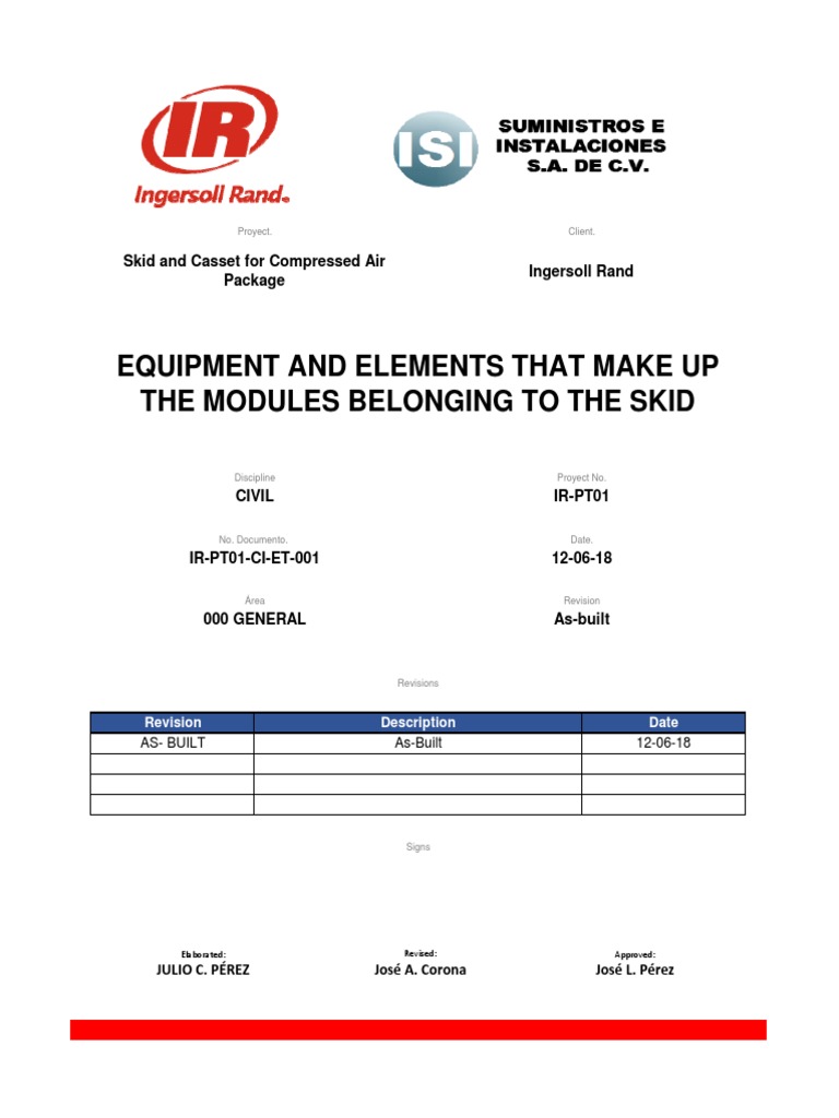 Ir Pt01 Ci Et 001 Ing | PDF | Pipe (Fluid Conveyance) | Screw