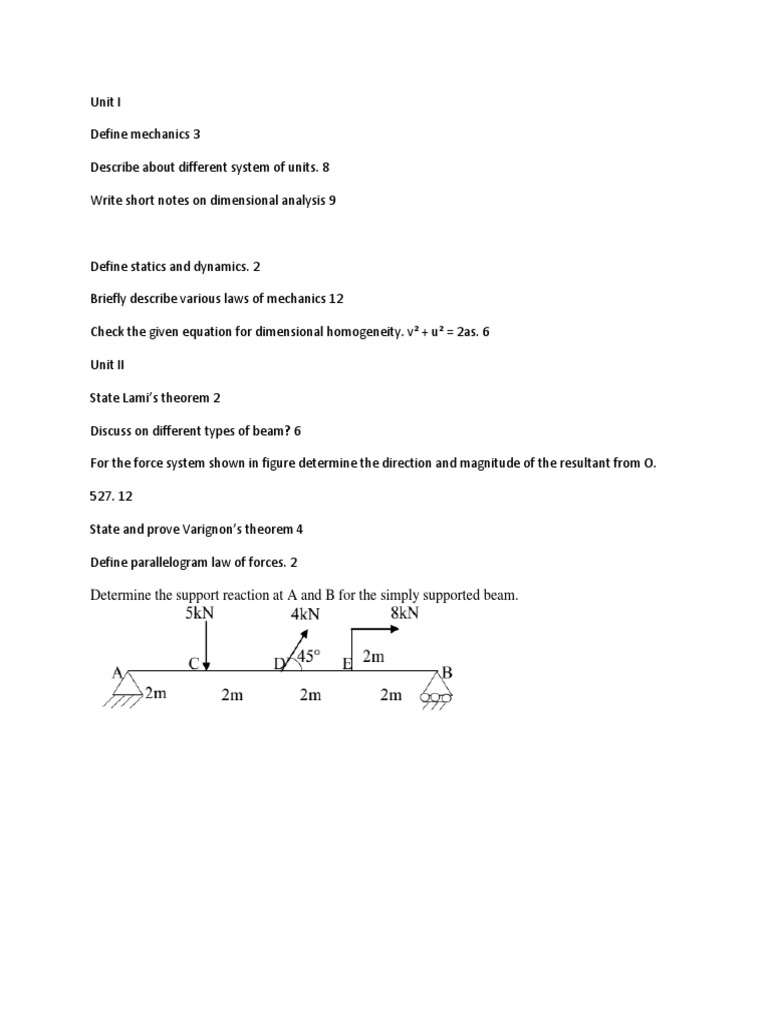 Engg Mech Question | PDF | Science & Mathematics