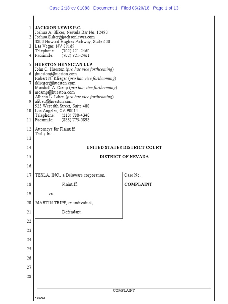 Tesla Vs Tripp | PDF | Trade Secret | Damages