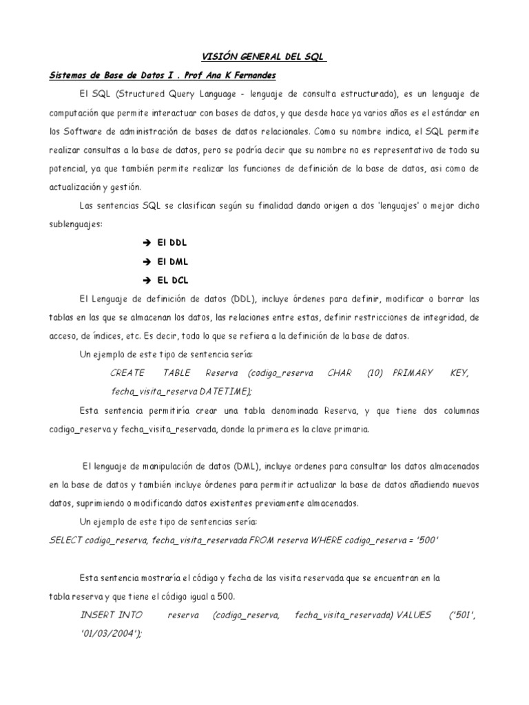 Resumen SQL2 | PDF | SQL | Tabla (base de datos)