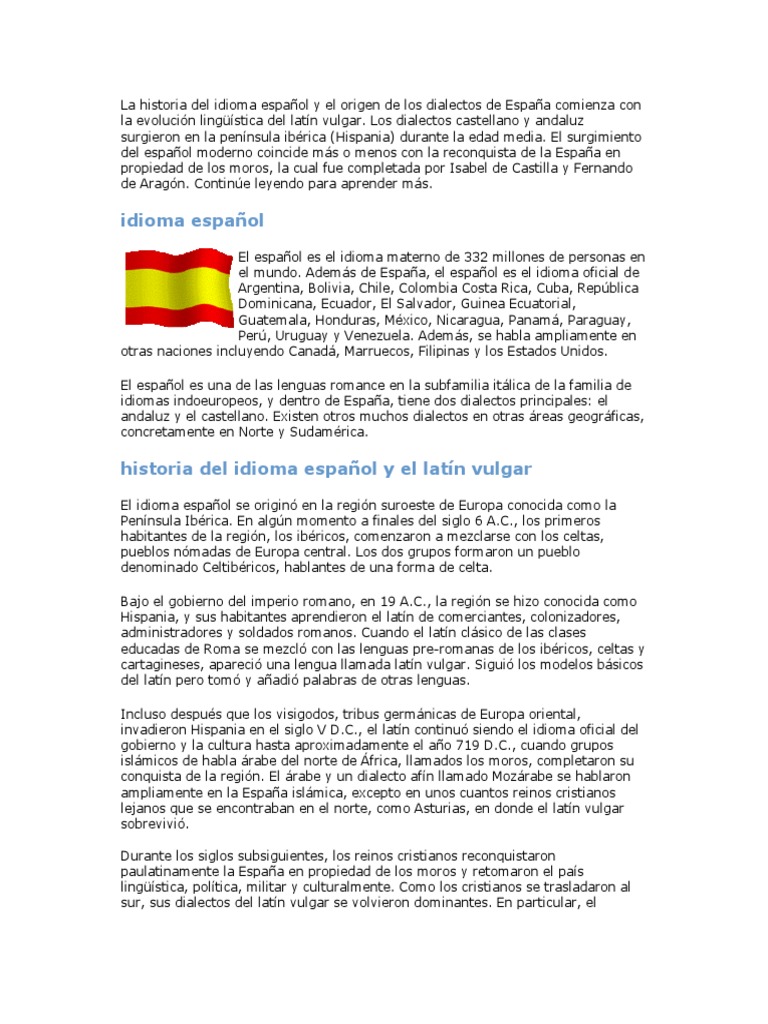 Evolución del español en la Península Ibérica | PDF | Lengua española ...