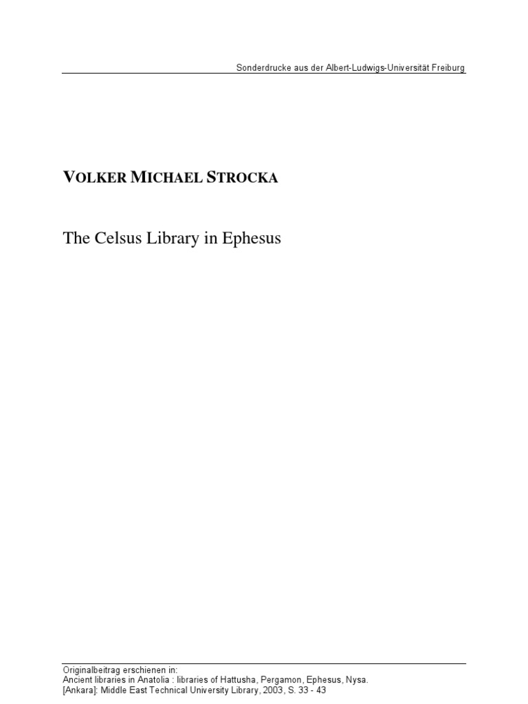 Strocka The Celsus Library in Ephesus2003 | PDF | Ancient Rome | Column