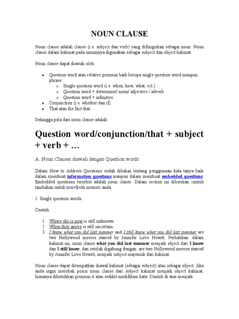Noun Clause | PDF
