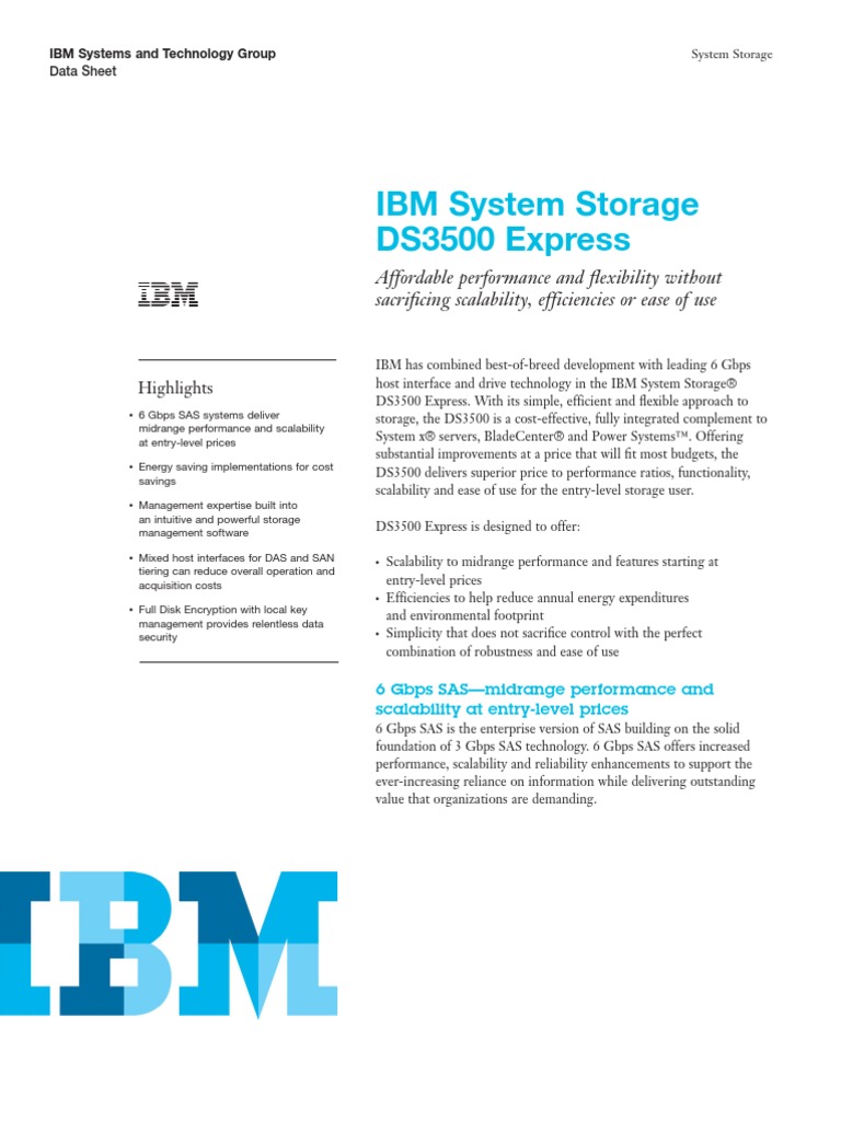 IBMSystem StorageDS3500 Express | PDF