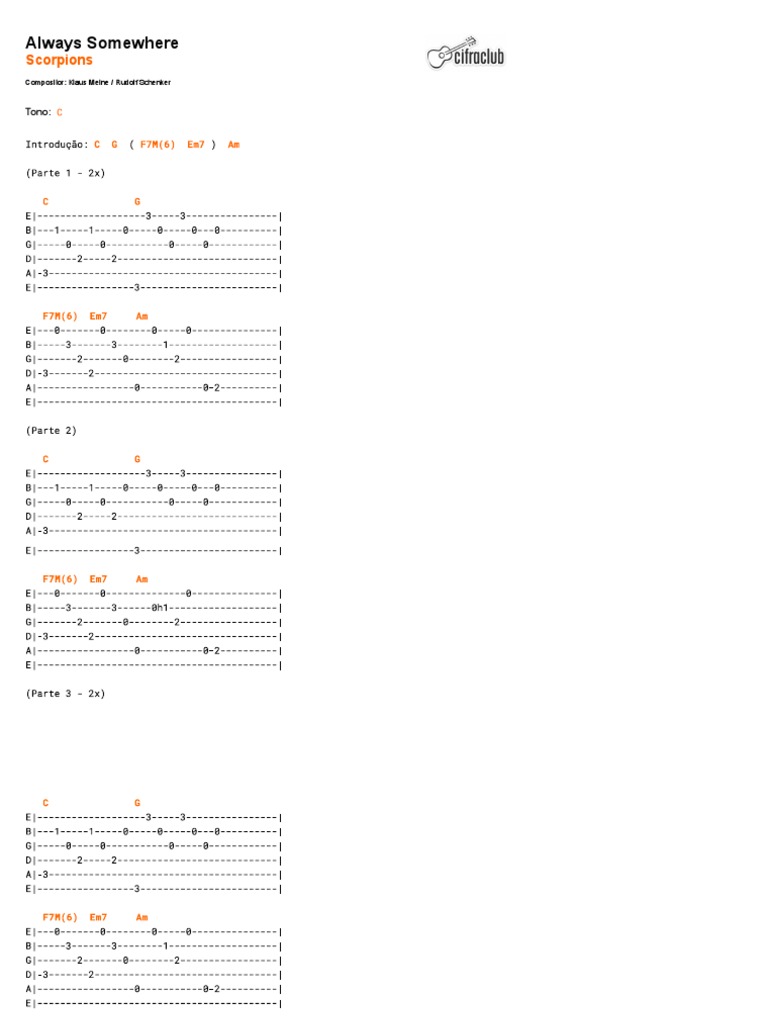 Scopions Always Somewhere Tab | PDF