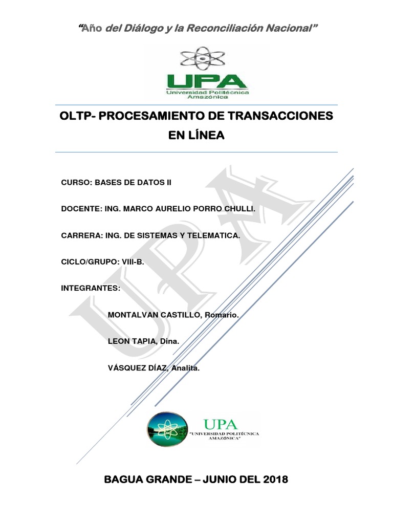 Oltp - Procesamiento de Transacciones en Linea | PDF | Bases de datos ...