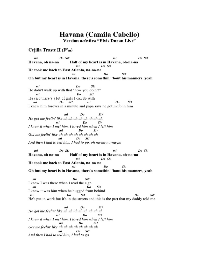Havana | PDF | Songs | Pop Songs
