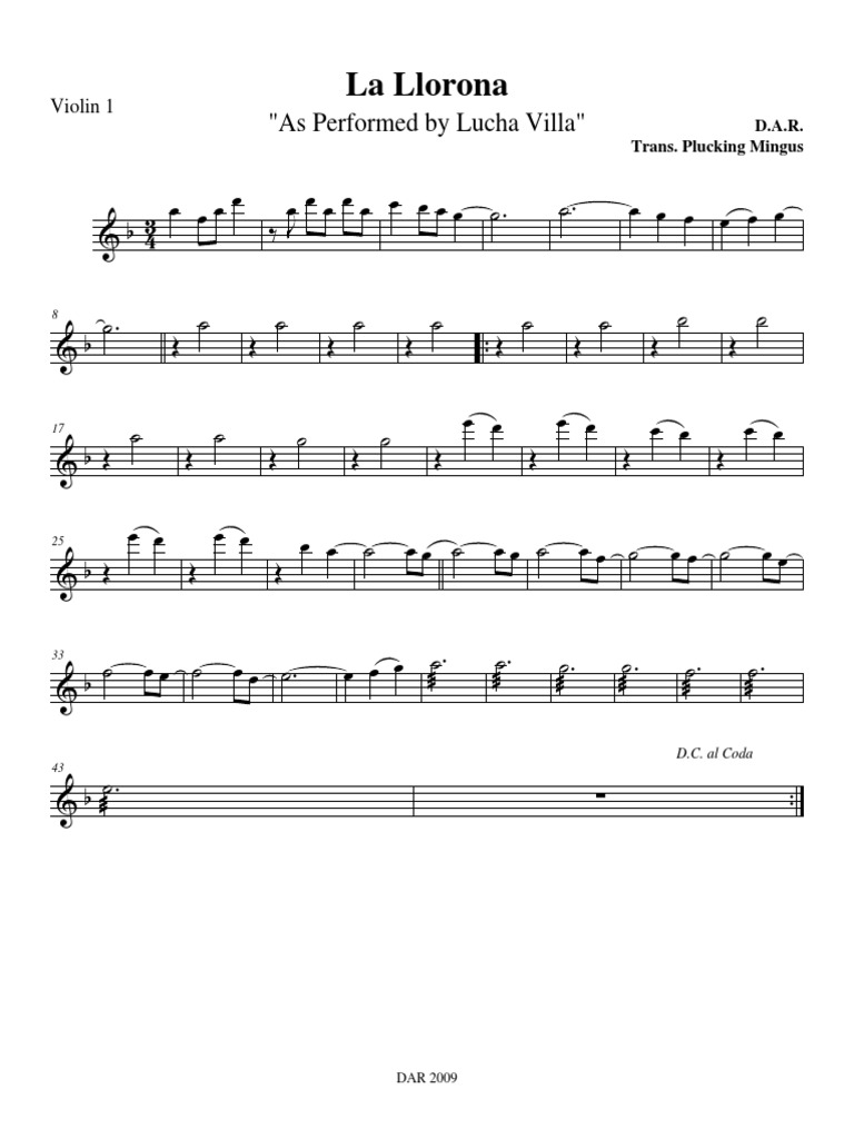 Violin 1 La Llorona | PDF