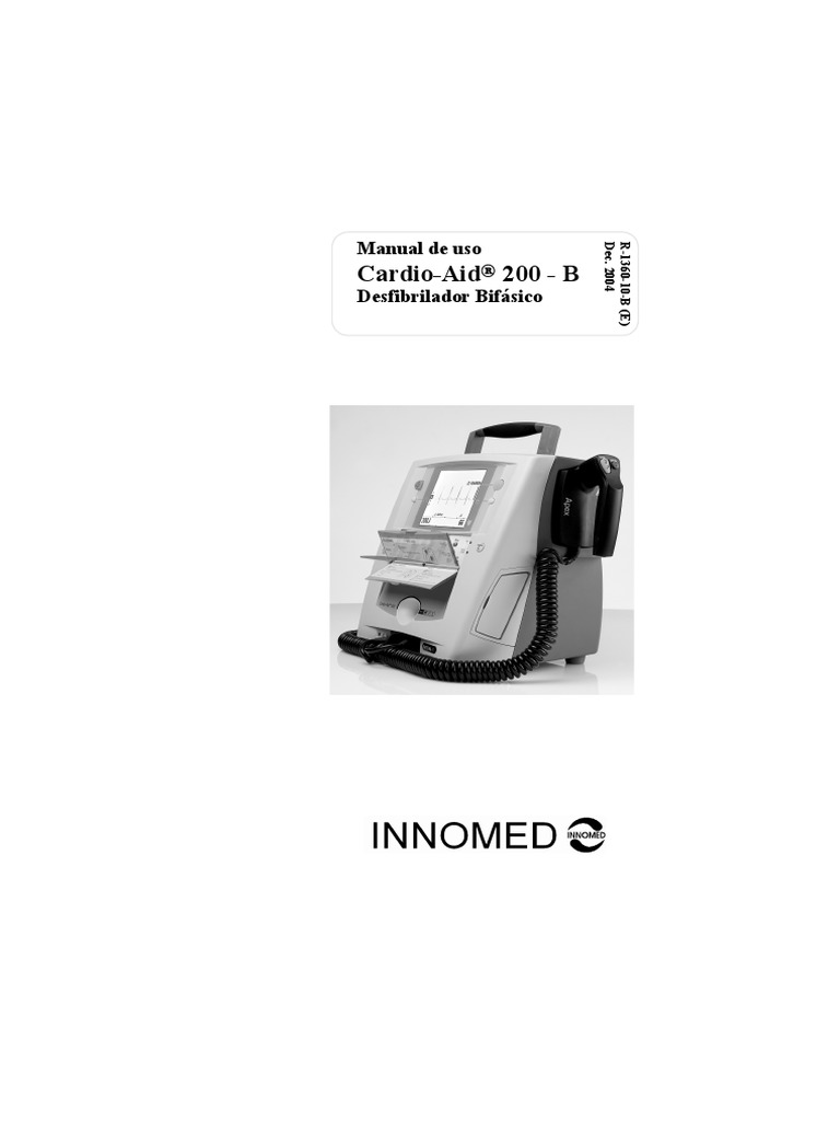 Manual de Operacion Desfibrilador Innomed Cardio Aid 200b PDF | PDF ...