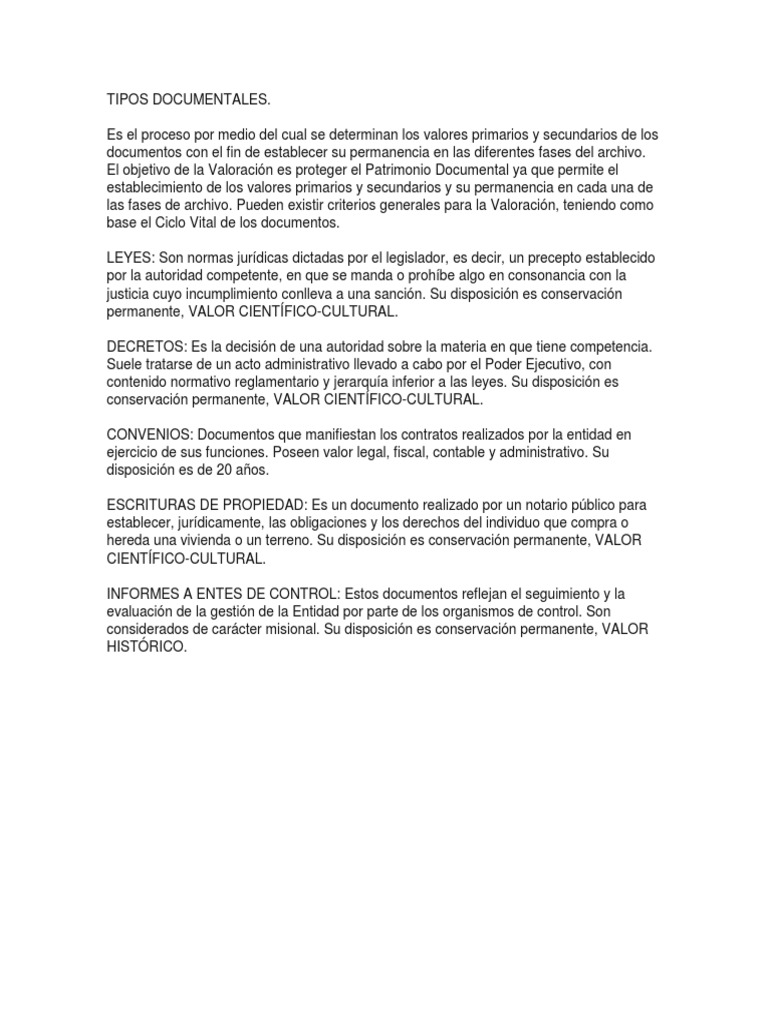 Tipos Documentales | PDF