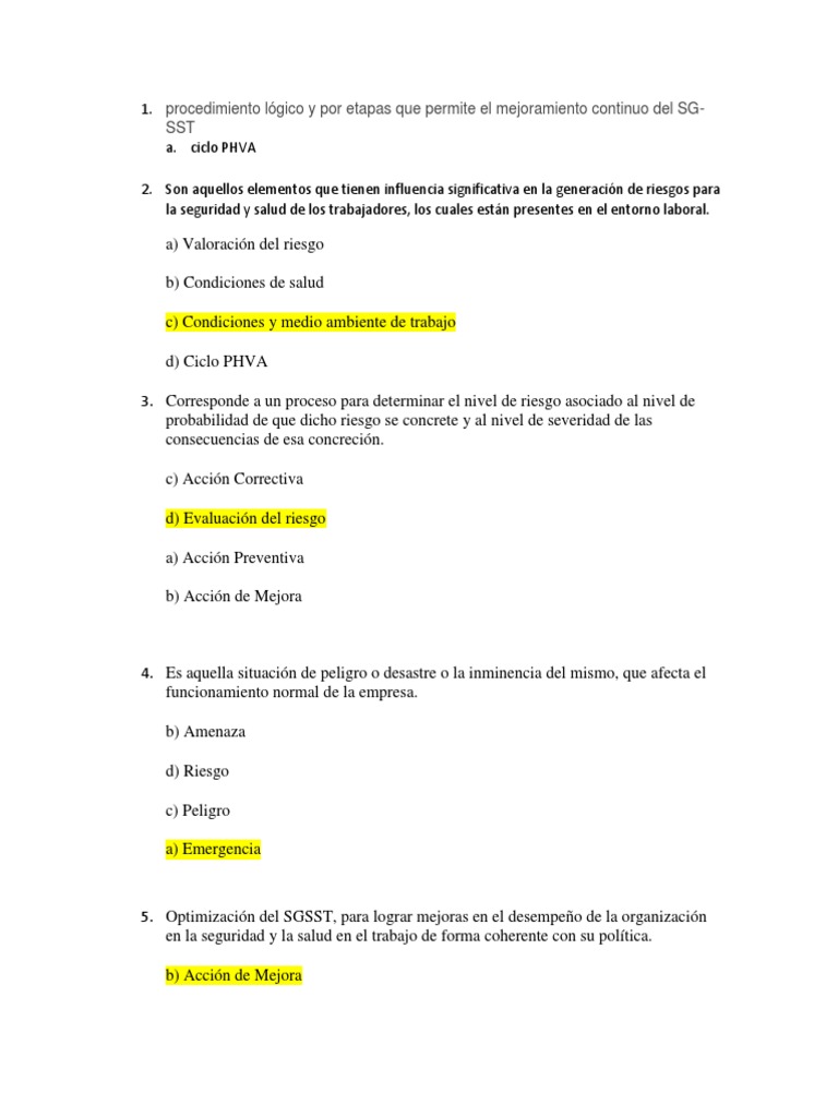 Act Inte 1 Conceptos SGSST | PDF | Riesgo | Bienestar