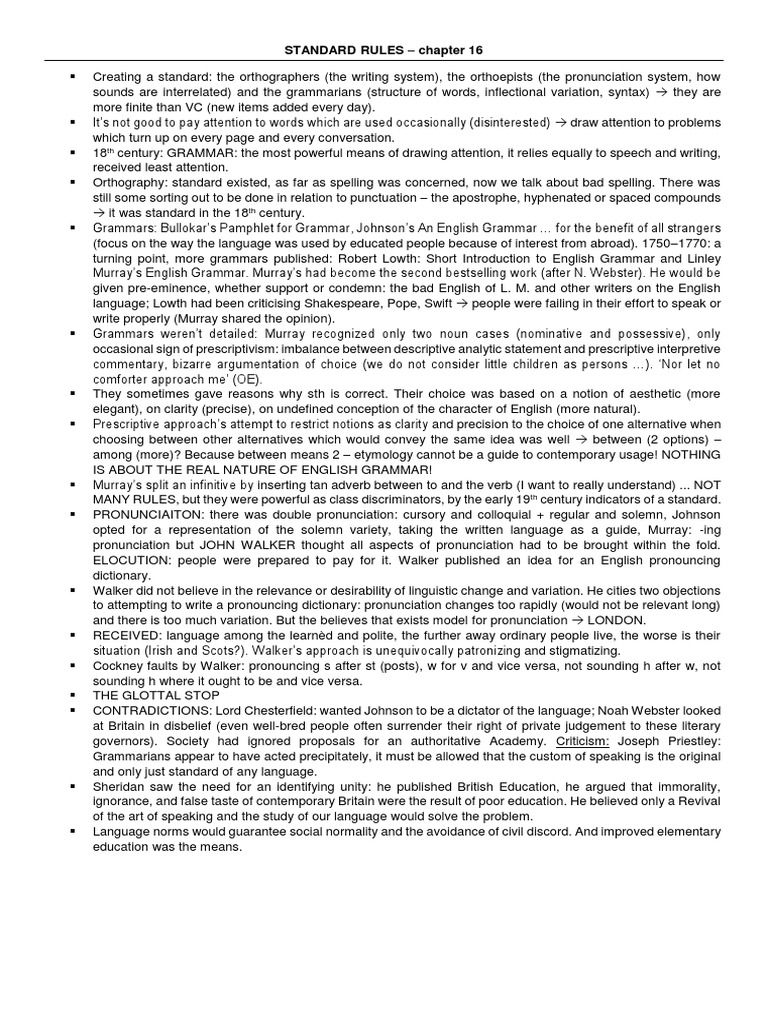 Standard Rules - Chapter 16 | Download Free PDF | Grammar | English Grammar