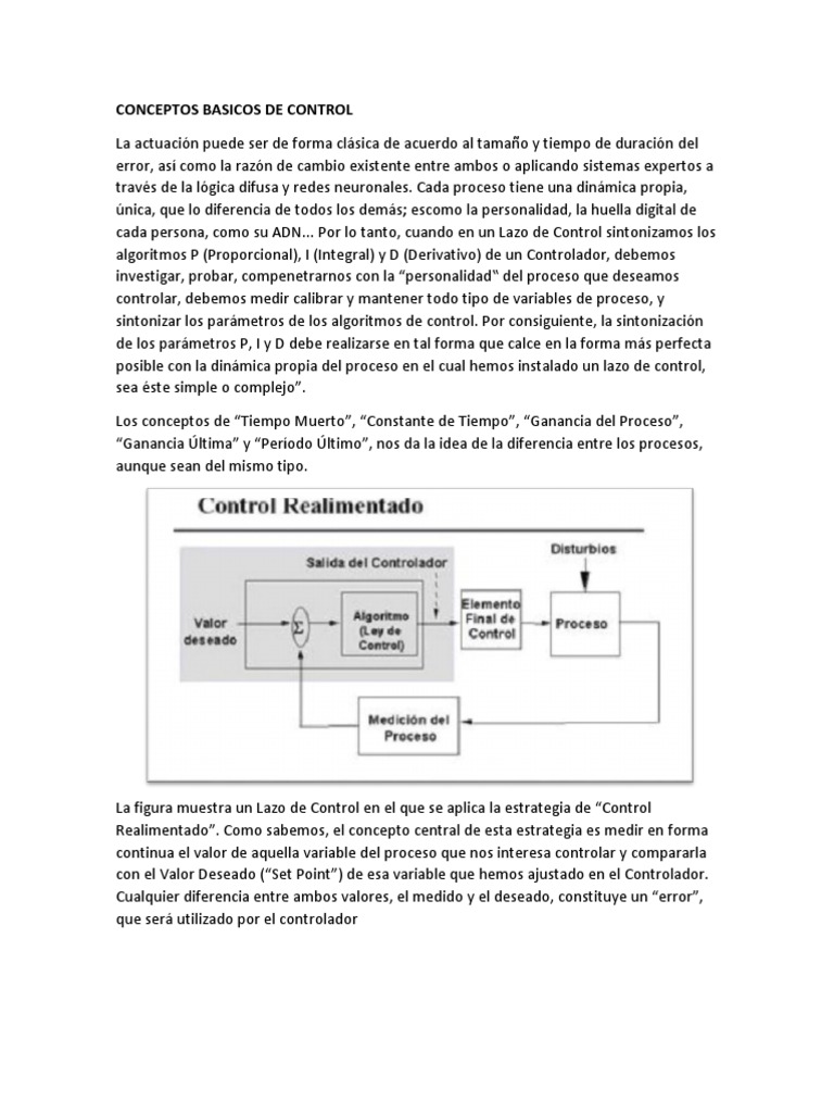 Conceptos Basicos de Control Pid | PDF | Enseñanza de matemática | Science