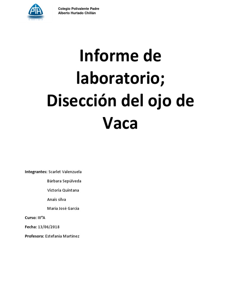 Hoja De Trabajo De Disección Del Ojo 1 UNIVERSIDAD AUTÓNOMA