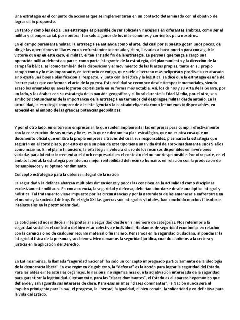 Defensa Integral de La Nacion | PDF | Estrategia militar | Militar