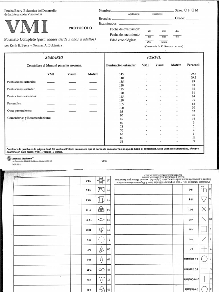 Vmi (Para Edades Desde 3 Años a Adultos)