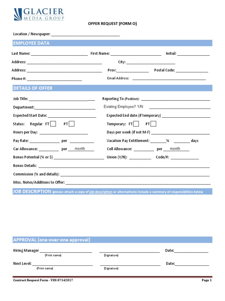 Offer Request Form (O) PDF | PDF | Business