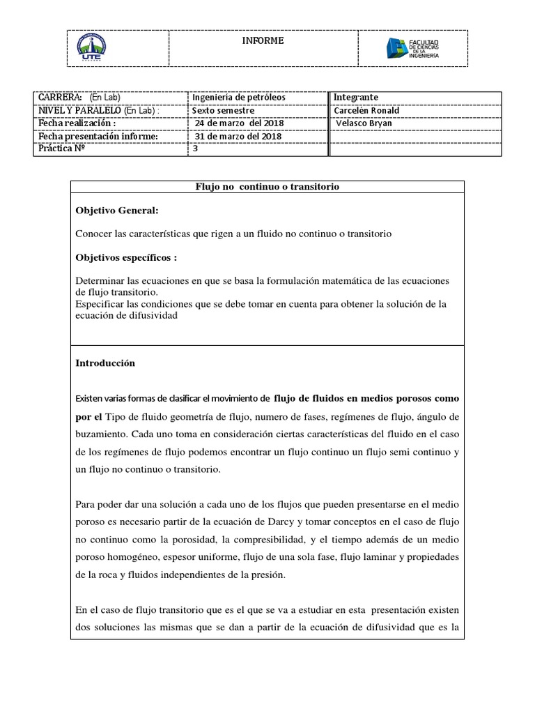 Flujo Continuo | PDF | Movimiento (física) | Ecuaciones