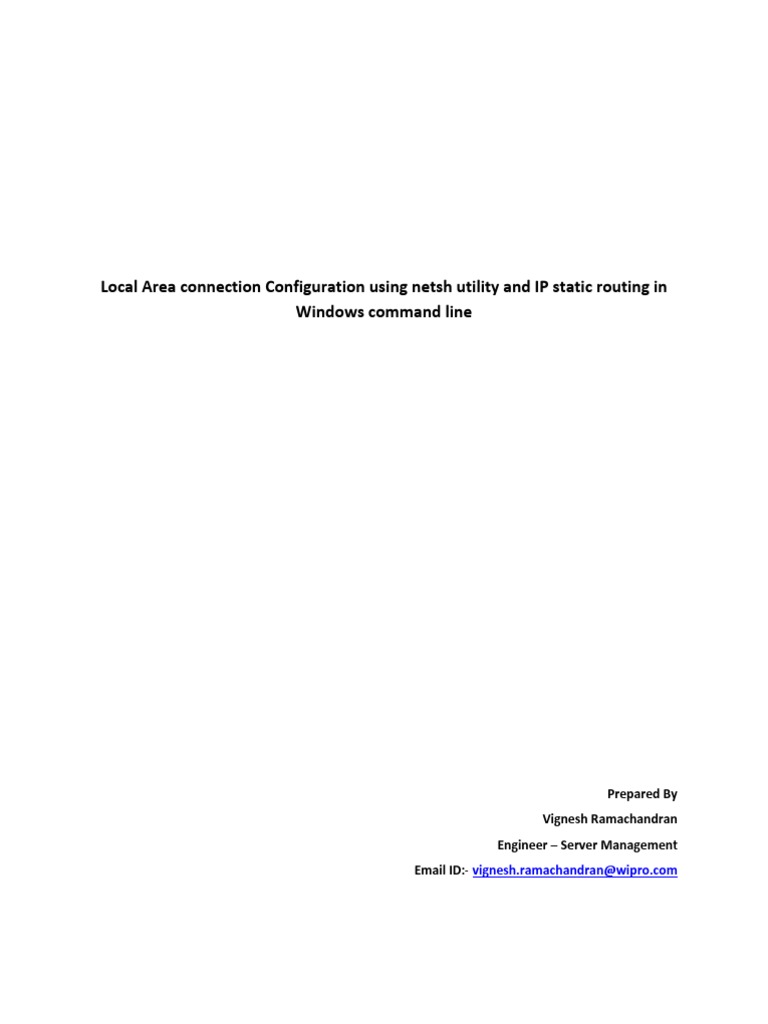 Configure Static IP with Netsh in Windows | PDF | Ip Address | Domain ...