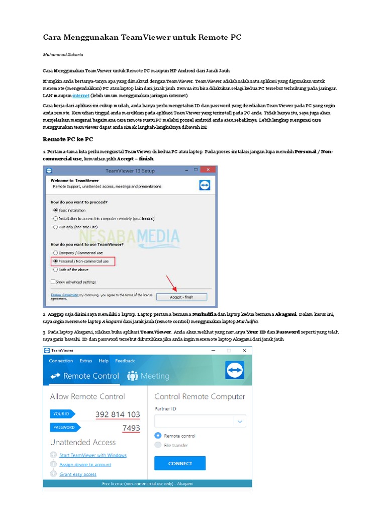Cara Menggunakan TeamViewer Untuk Remote PC | PDF