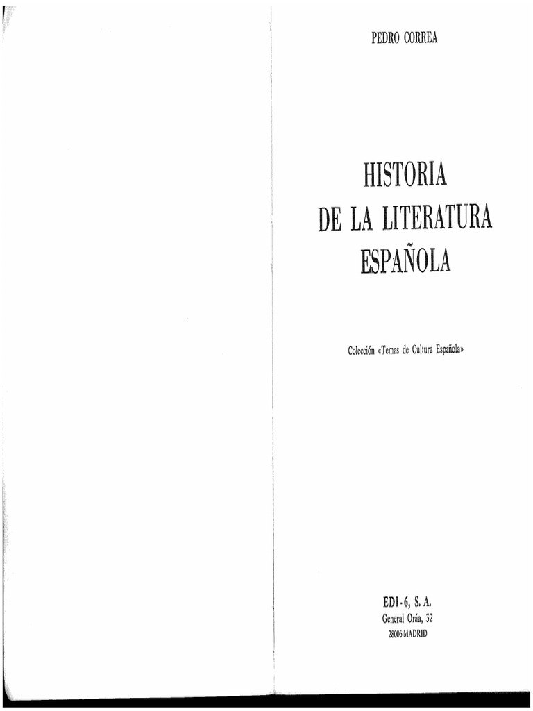 Historia de La Literatura Española - Pedro Correa | PDF