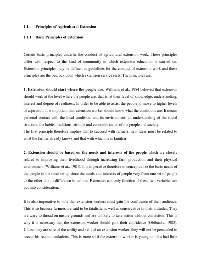 Principles of Agricultural Extension | PDF | Learning | Cognition