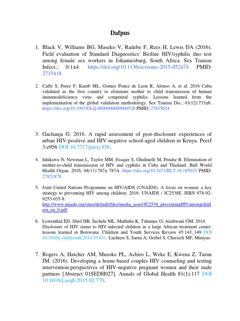 Dafpus Yasin | PDF | Hiv/Aids | Gynaecologic Disorders